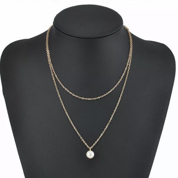 Jewelry | Gold Or Silver Two Layer Dainty Chain With Pearl | Poshmark